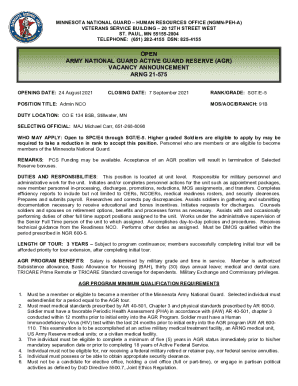 Fillable Online MERIT ARMY NATIONAL GUARD ACTIVE GUARD RESERVE (AGR ...