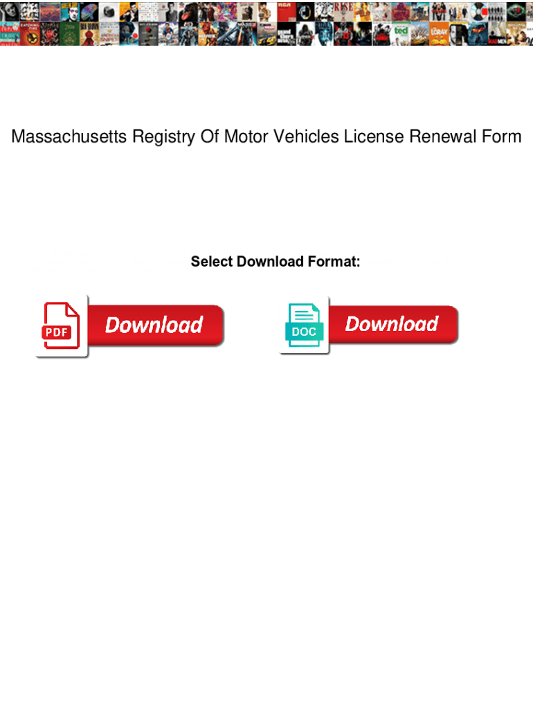 Fillable Online Massachusetts Registry Of Motor Vehicles License ...