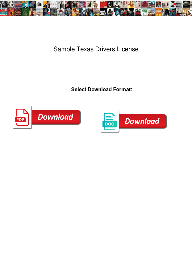 Fillable Online Sample Texas Drivers License. Sample Texas Drivers ...