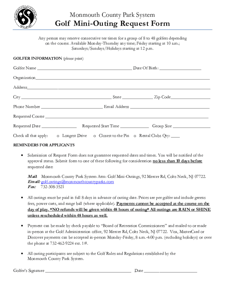 Fillable Online MCPS Mini Outing Request Form 2021. MCPS Mini Outing ...
