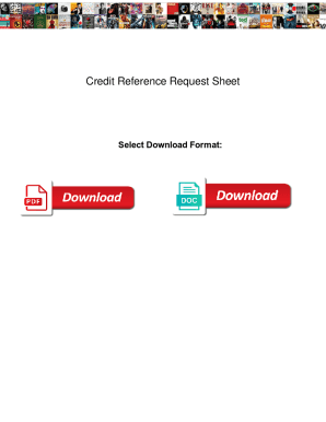 Fillable Online Credit Reference Request Sheet. Credit Reference ...