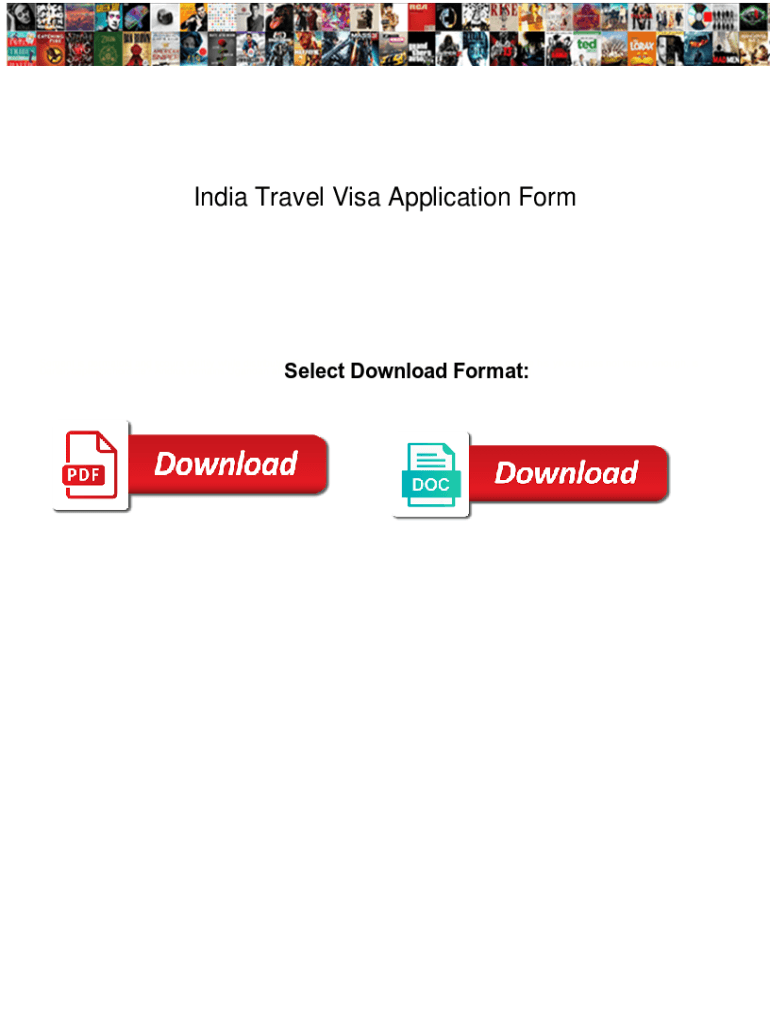 Fillable Online India Travel Visa Application Form. India Travel Visa ...