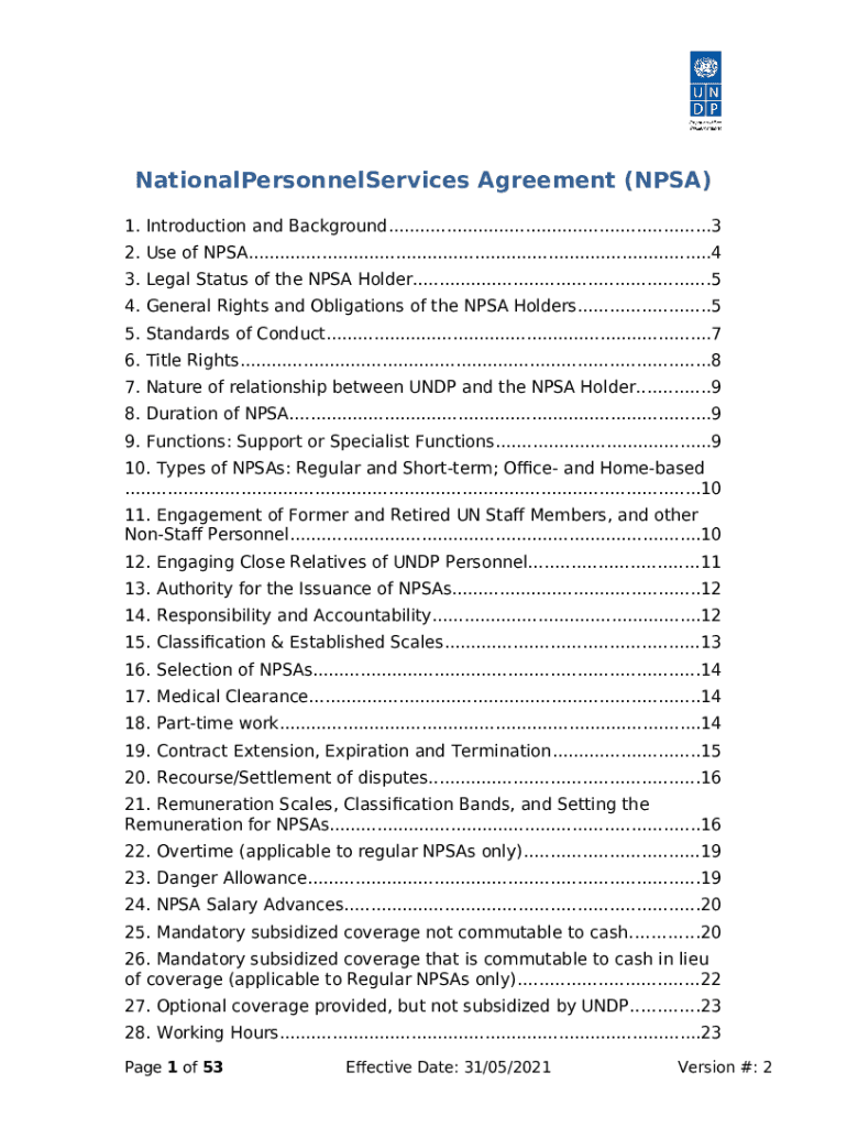 National Personnel Services Agreement (NPSA) - UNDP - POPP - popp undp ...