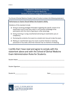 Fillable Online Student Academic Integrity Certification Fax Email Print - pdfFiller