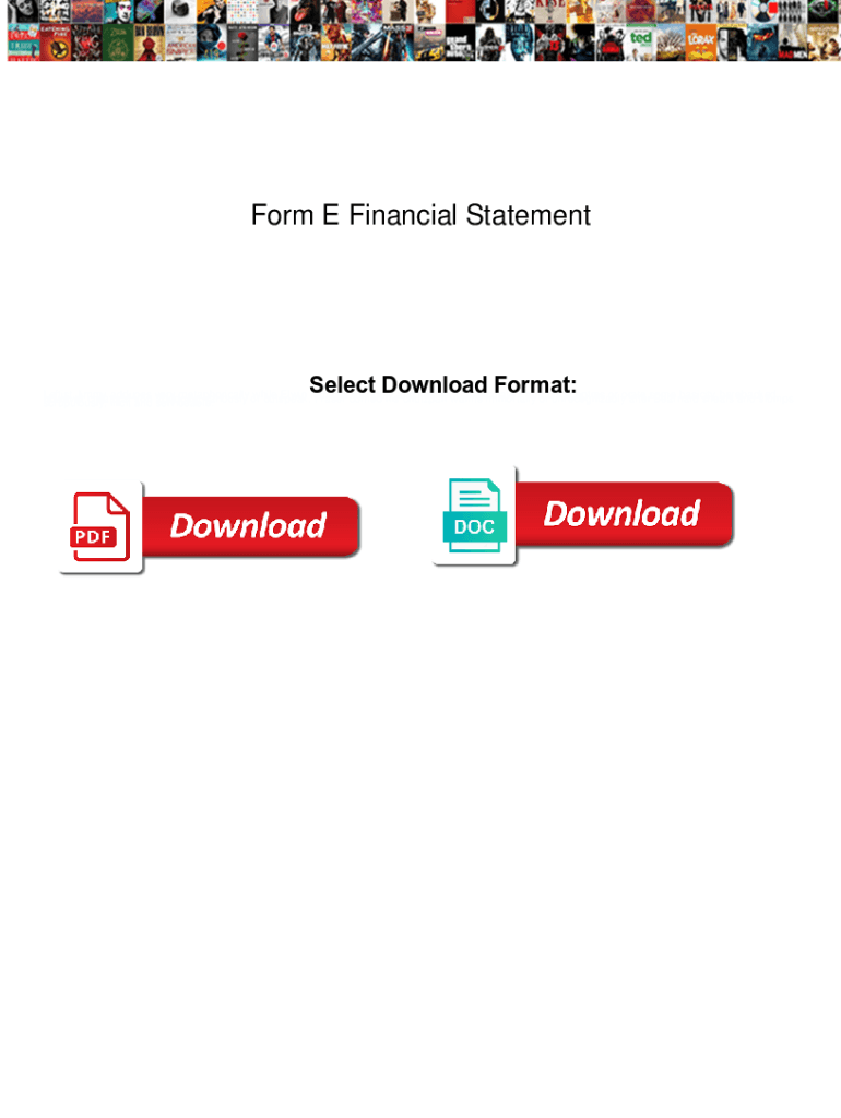 Fillable Online Form E Financial Statement. Form E Financial Statement ...