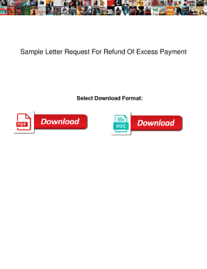 Fillable Online Sample Letter Request For Refund Of Excess Payment ...