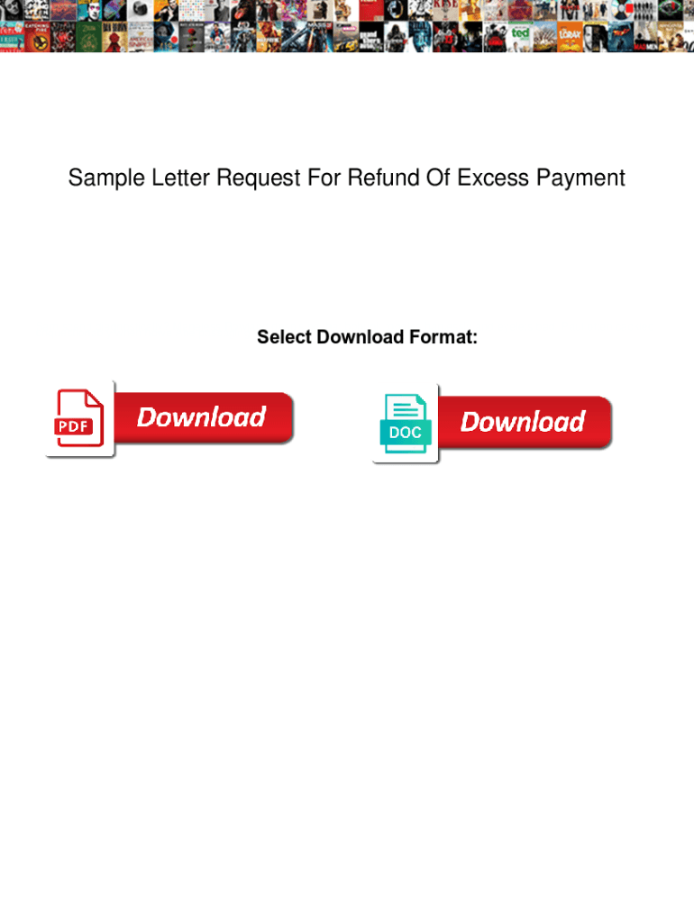 Fillable Online Sample Letter Request For Refund Of Excess Payment ...