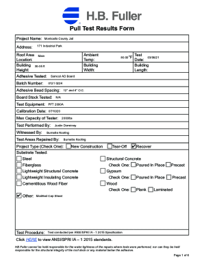 Fillable Online Pull Test Results Form Fax Email Print - pdfFiller