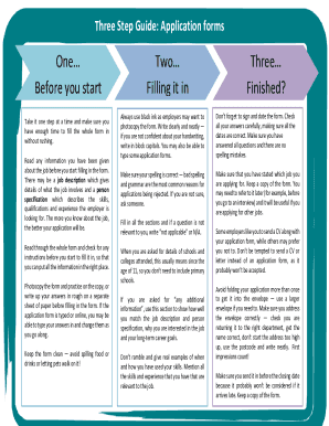 Fillable Online Three Step Guide: Application forms Fax Email Print ...