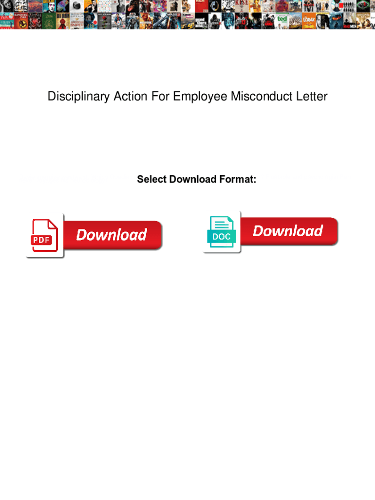 Fillable Online Disciplinary Action For Employee Misconduct Letter ...