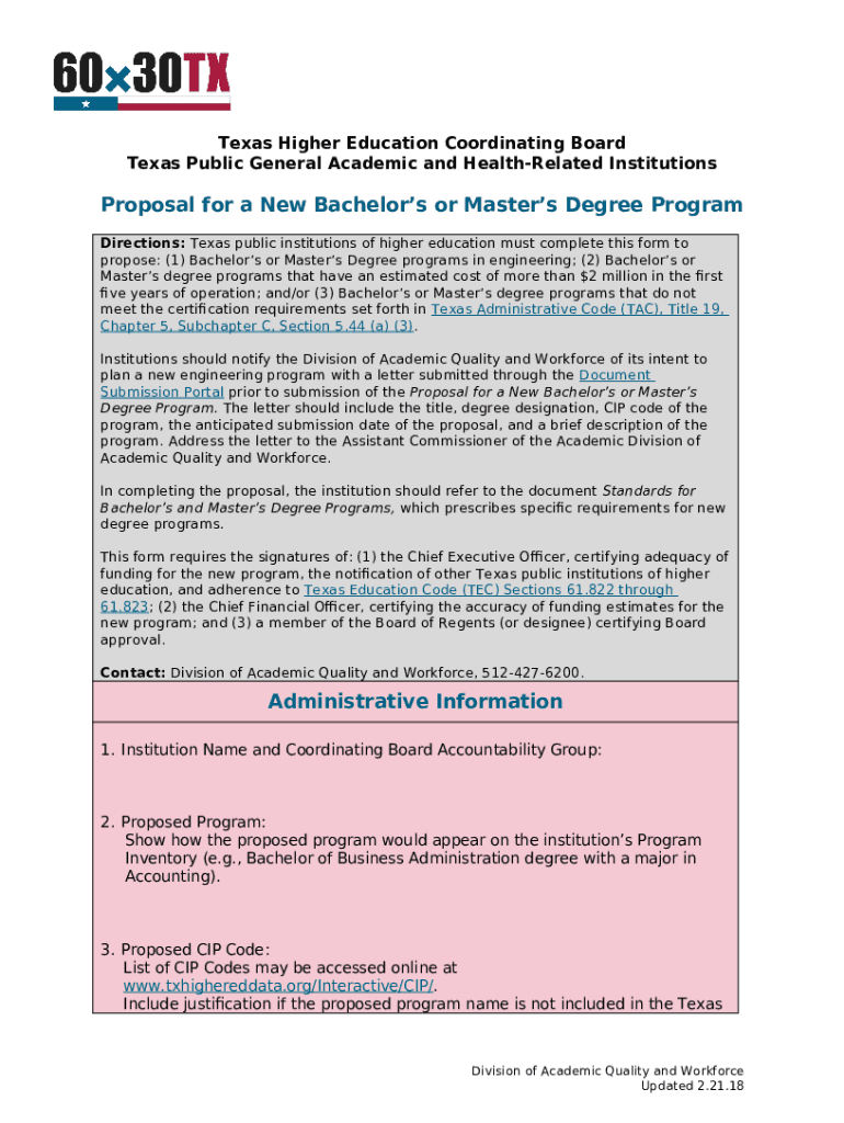 New Program Request for Bachelor's and Master's Degrees Doc Template ...