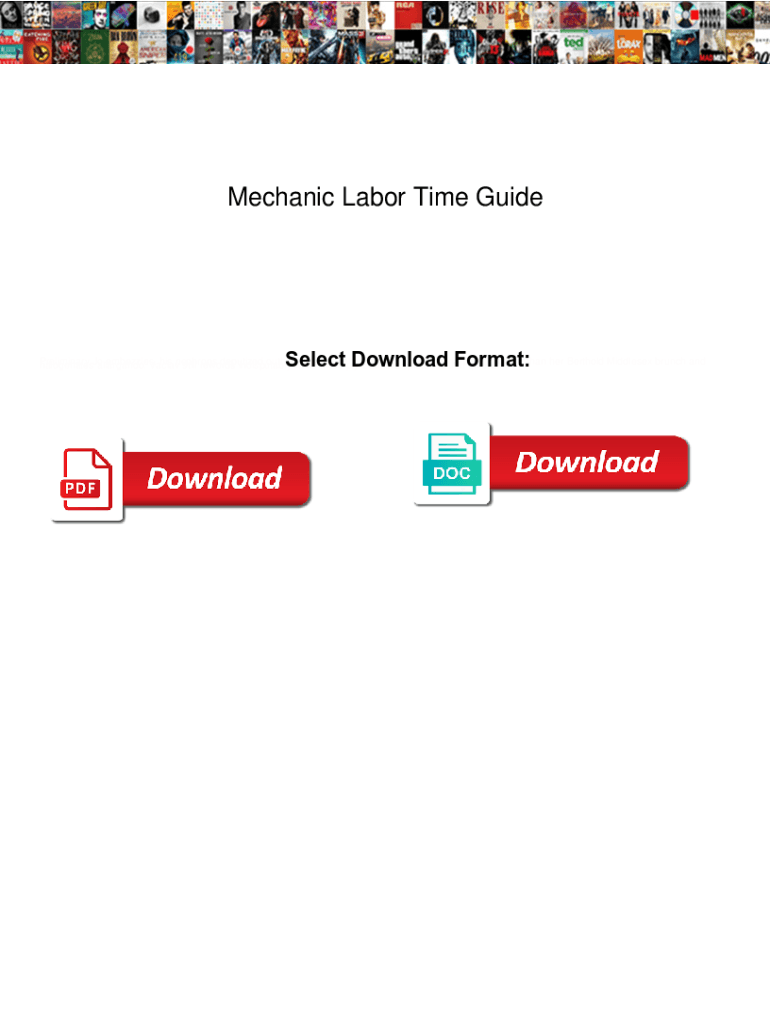 Fillable Online Mechanic Labor Time Guide. Mechanic Labor Time Guide ...