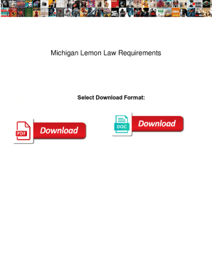 Fillable Online Michigan Lemon Law Requirements. Michigan Lemon Law ...