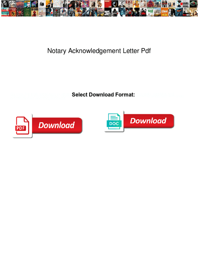 Fillable Online Notary Acknowledgement Letter Pdf. Notary ...