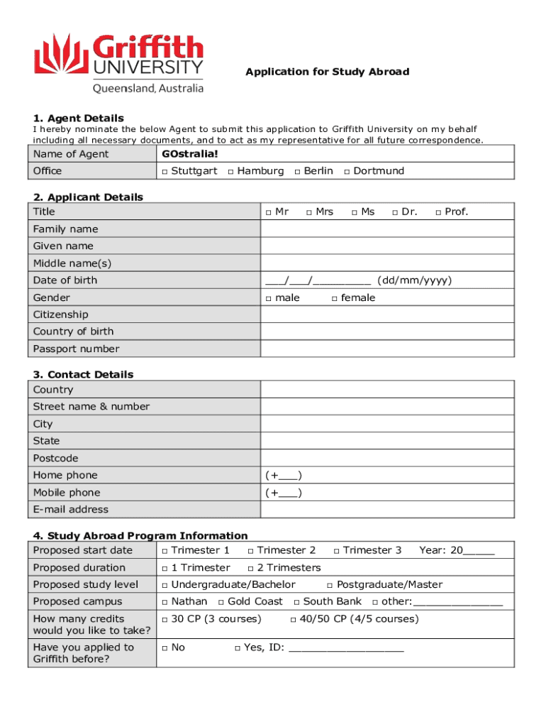 Fillable Online Students - How to Apply for a Study Abroad Program - Study ...Students - How to ...
