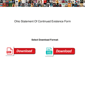 Fillable Online Ohio Statement Of Continued Existence Form. Ohio ...