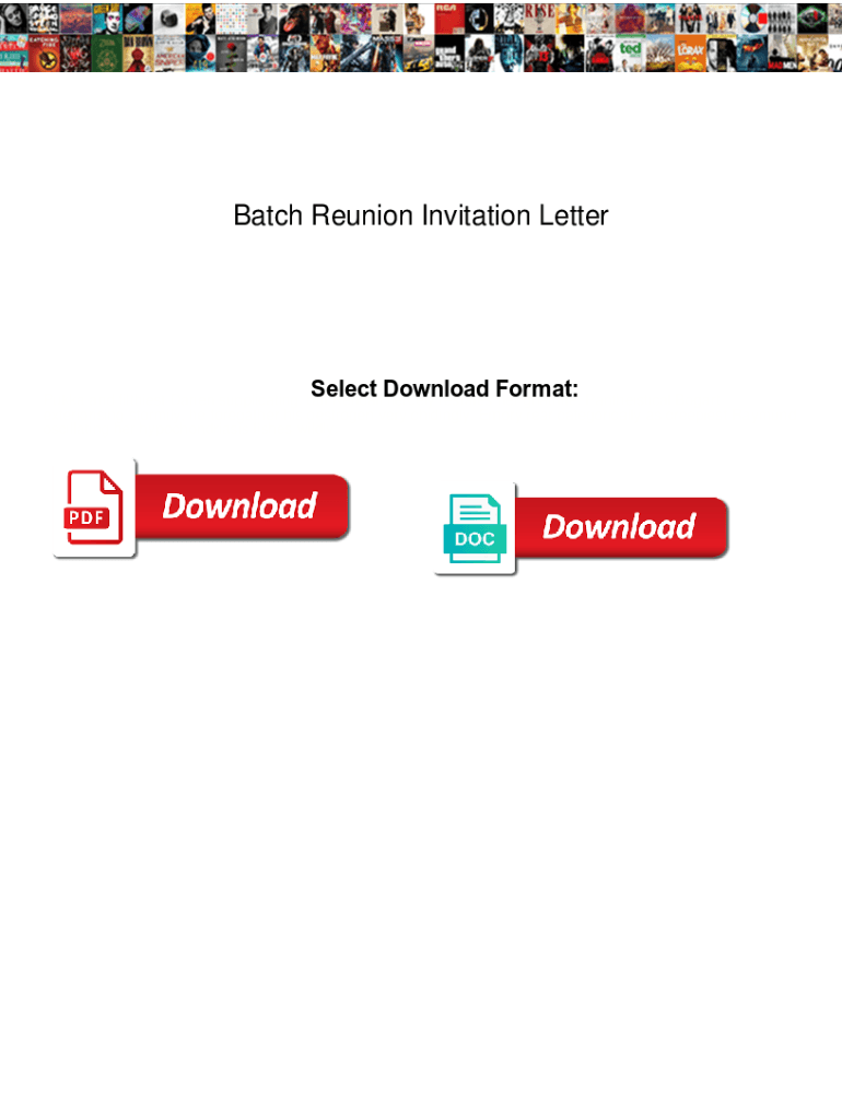 Fillable Online Batch Reunion Invitation Letter. Batch Reunion ...