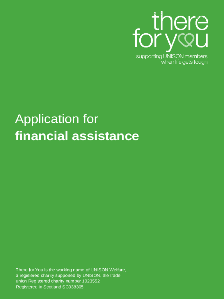 Application for Assistance - UNISON Doc Template | pdfFiller