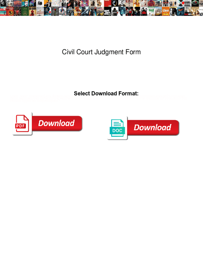 Fillable Online Civil Court Judgment Form. Civil Court Judgment Form ...