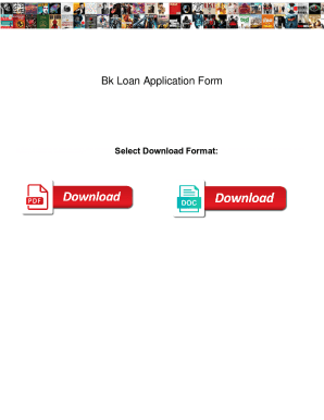 Fillable Online Bk Loan Application Form. Bk Loan Application Form ...
