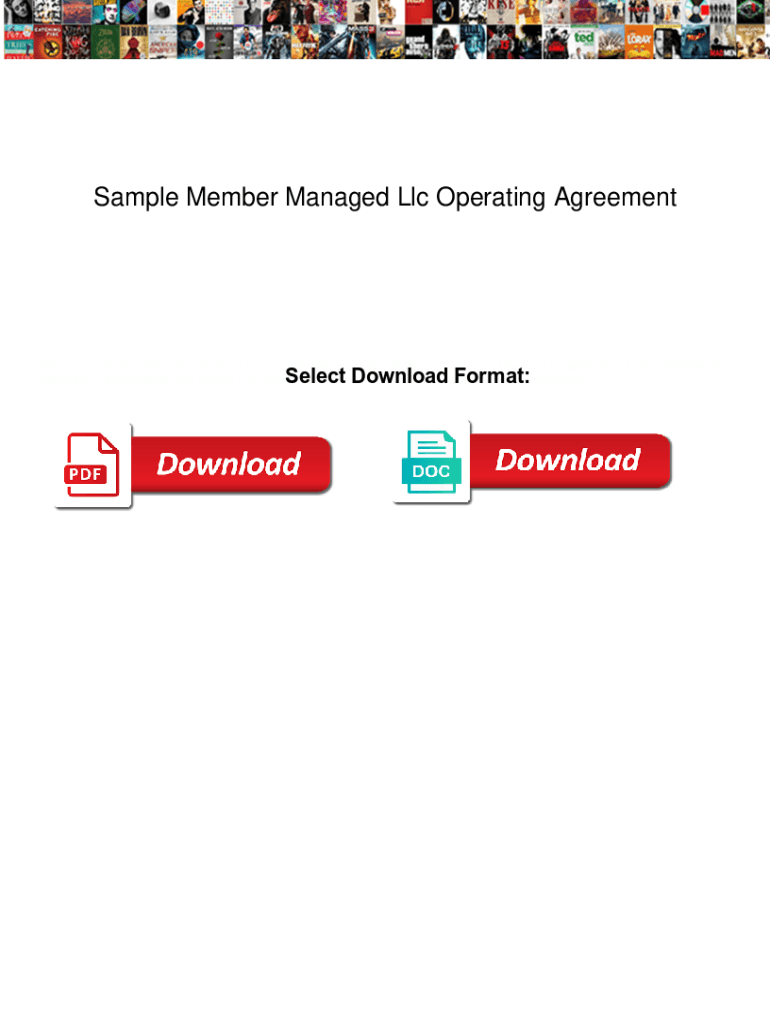 Fillable Online Sample Member Managed Llc Operating Agreement. Sample ...
