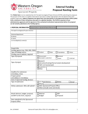 Fillable Online External Funding Proposal Routing Form Fax Email Print ...
