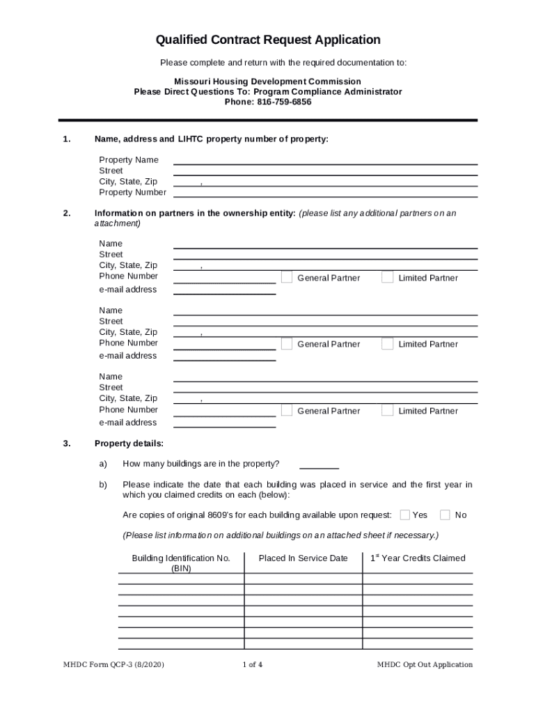 Qualified Contract Preliminary Application Doc Template | pdfFiller