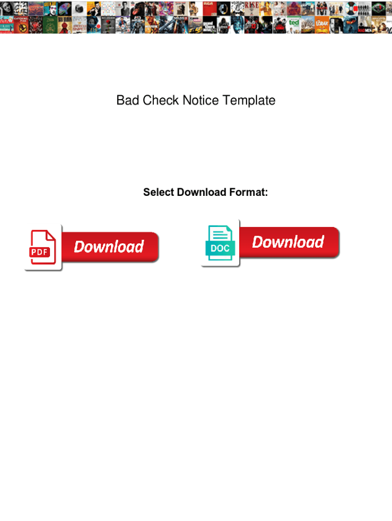 Fillable Online Bad Check Notice Template. Bad Check Notice Template ...