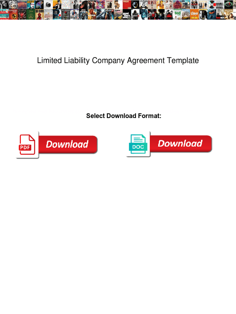 Fillable Online Limited Liability Company Agreement Template. Limited ...