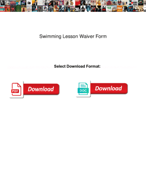 Fillable Online Swimming Lesson Waiver Form. Swimming Lesson Waiver ...