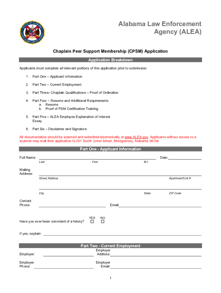 Fillable Online Peer Support Member Chaplain Application Fax Email ...