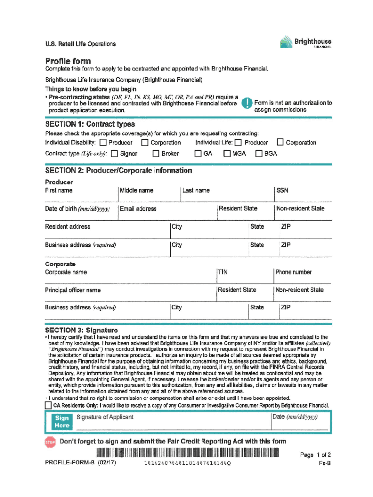Fillable Online PDF CBIZ / Brighthouse Financial Fill-Able Contracting ...