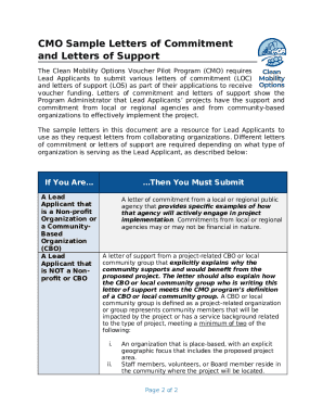 CMO Letter of Support and Commitment Template July 2020 Doc Template ...