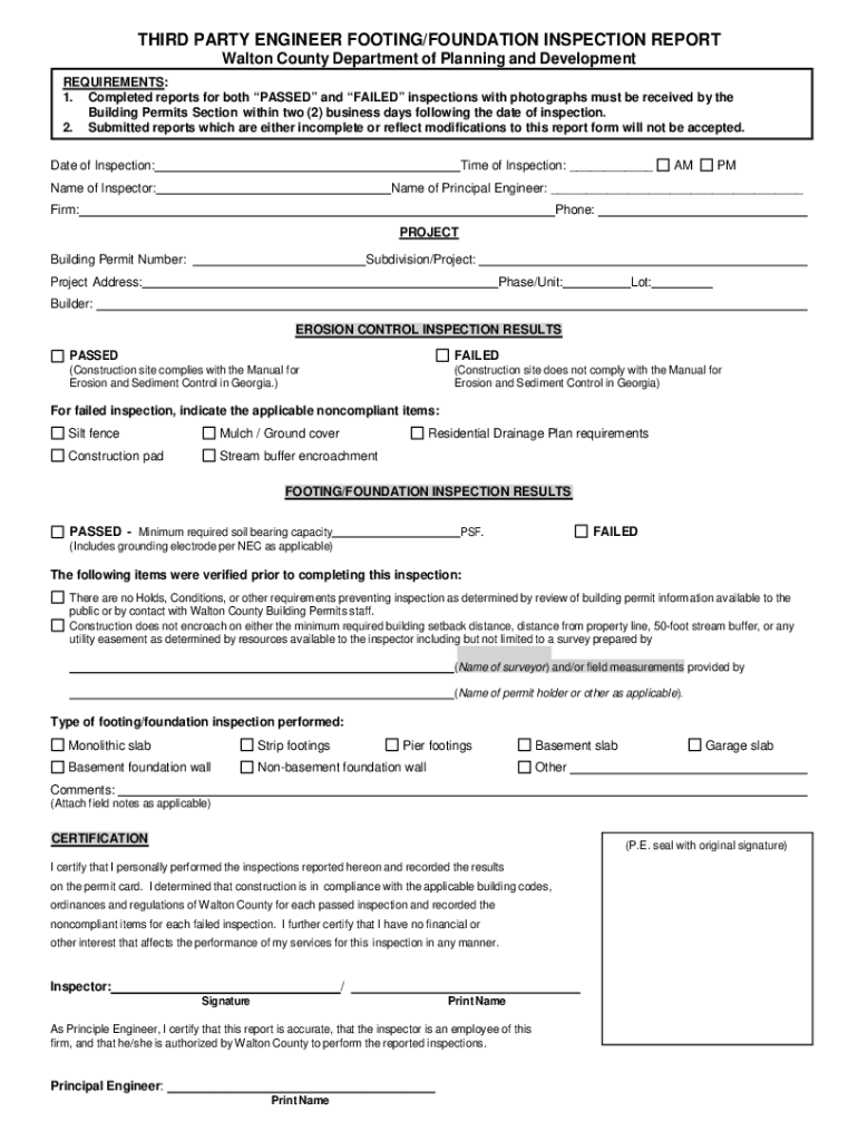 Fillable Online 2021 Walton County 3rd Party Inspection Fillable Form ...
