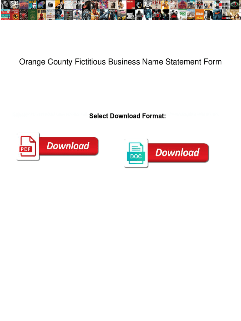 Fillable Online Orange County Fictitious Business Name Statement Form ...