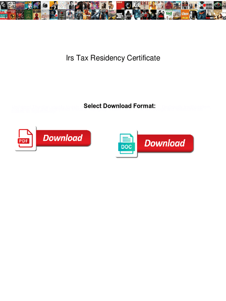 IRS Tax Residency Certificate - Blank Fillable Template | Fill Out ...
