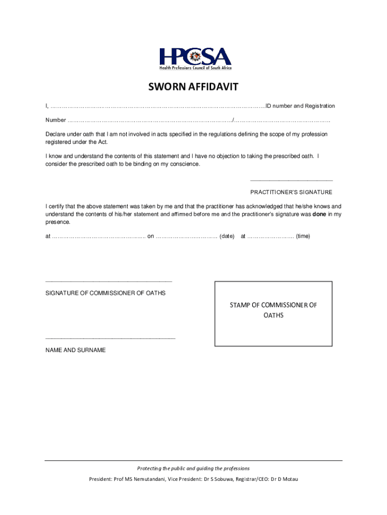 Fillable Online Using Unsworn Declarations Instead Of Notarized Affidavits 9 Sworn Affidavit