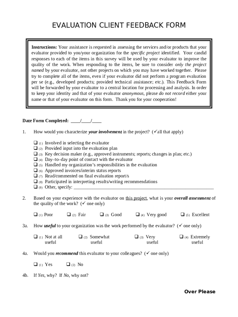 Client Feedback -Pilot Doc Template | pdfFiller