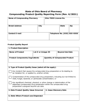 Fillable Online Compounding Product Quality Reporting Form Fax Email ...