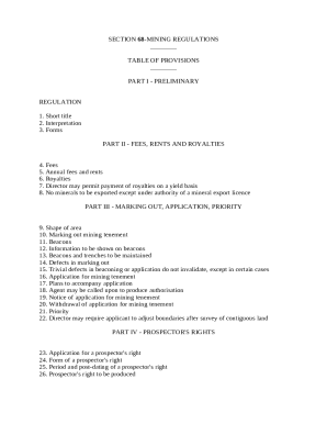 SECTION 68-MINING REGULATIONS Doc Template | pdfFiller
