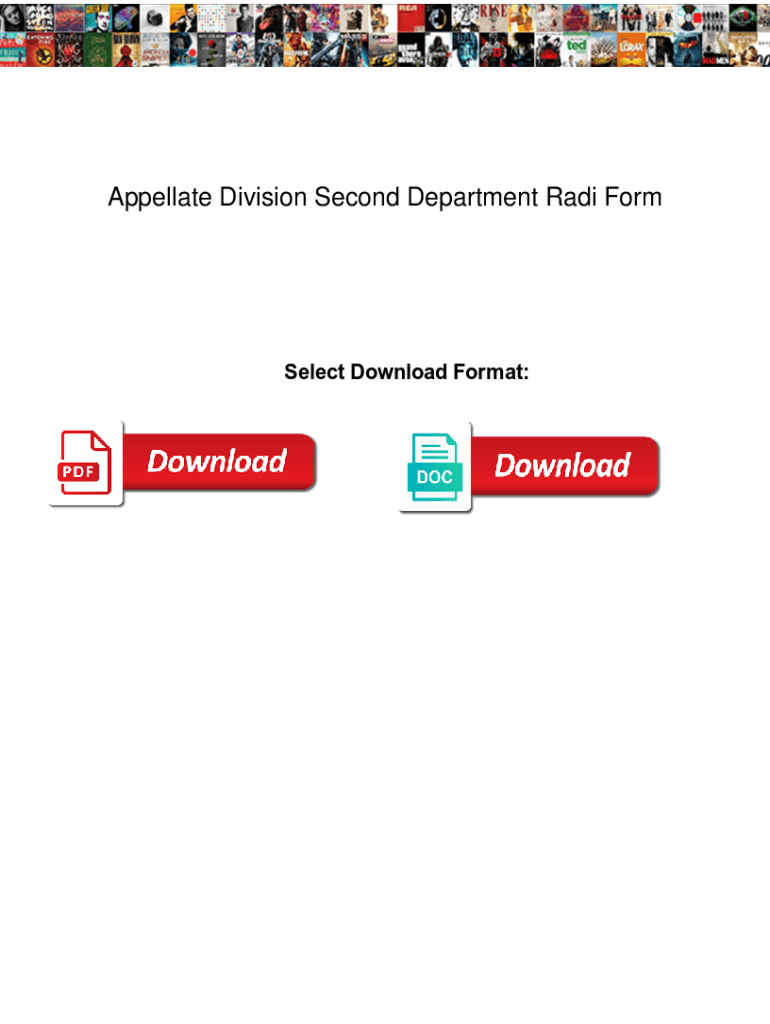 Fillable Online Appellate Division Second Department Radi Form ...