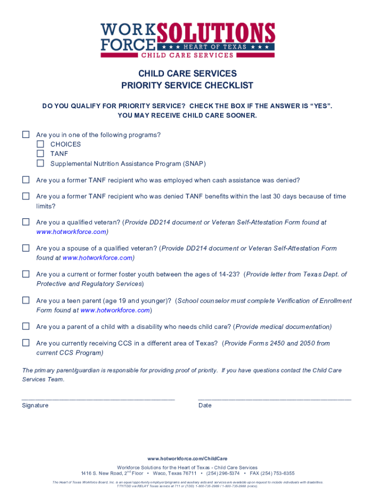 Fillable Online PDF Child Care Services Guide - Texas Workforce ...