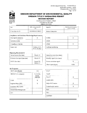 Fillable Online OREGON DEPARTMENT OF ENVIRONMENTAL QUALITY 11 Fax Email ...