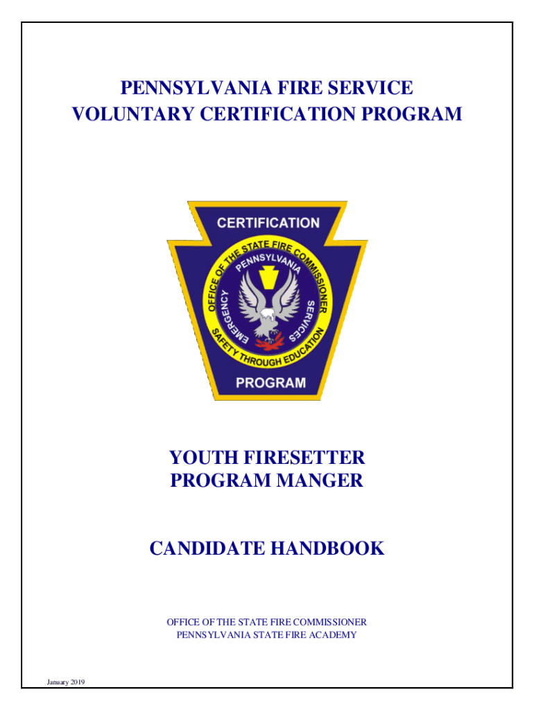 Fillable Online Youth Firesetter Program Manager Candidate Handbook Fax ...