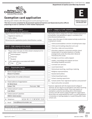 Fillable Online Blue Card Services Department of Justice and Attorney ...