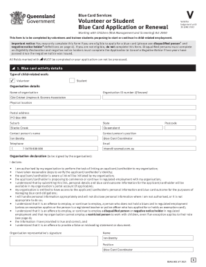Fillable Online Blue Card Application or Renewal Fax Email Print ...