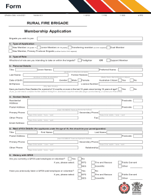 Fillable Online Volunteer Application Form - qfes.qld.gov.au Fax Email ...