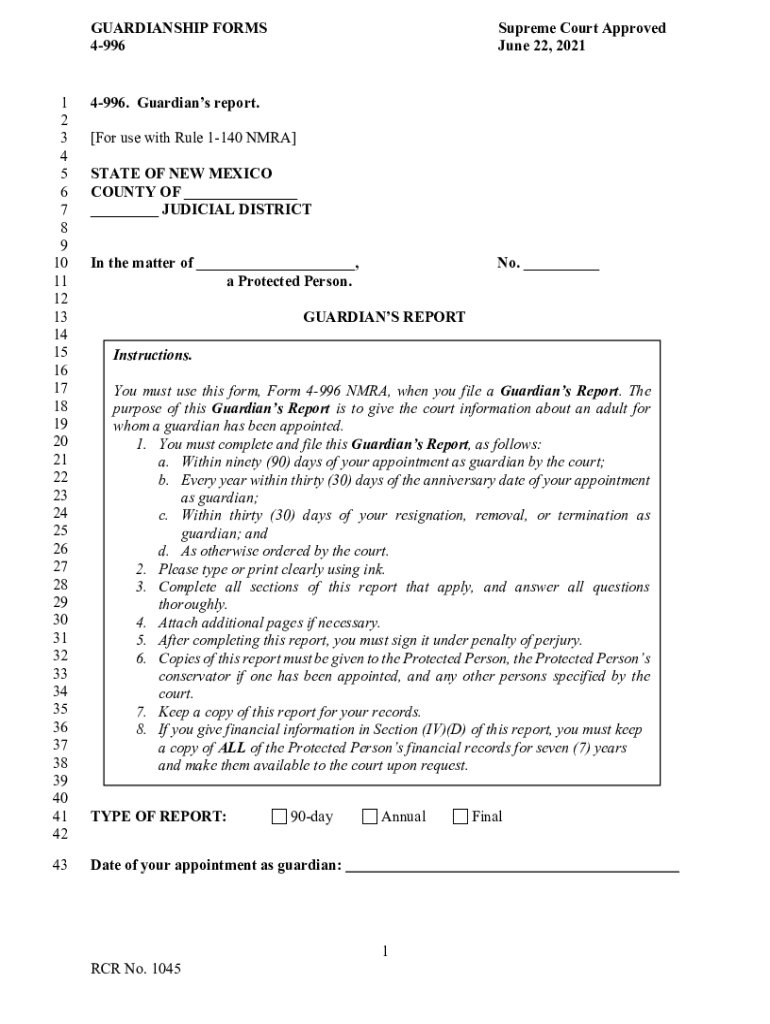 NM 4 996 Guardianship Forms 2021 2022 Fill And Sign Printable