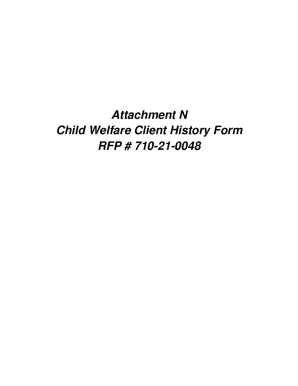 Fillable Online Attachment N Child Welfare Client History Form RFP ...