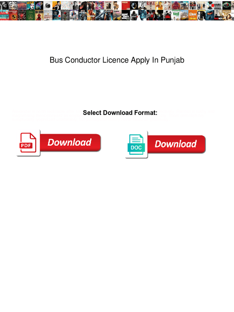 Fillable Online Bus Conductor Licence Apply In Punjab. Bus Conductor ...